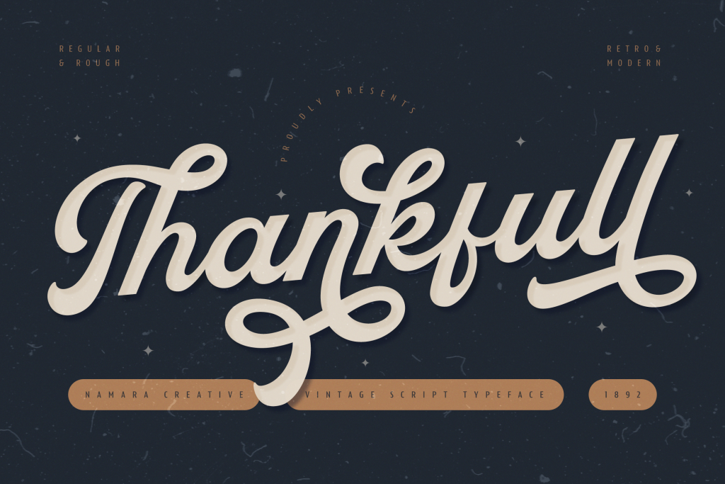 Thankfull - Vintage Script Typeface - onedsgn